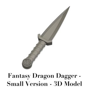 Fantasy Dragon Dagger (small Version) | 3D Model - Etsy