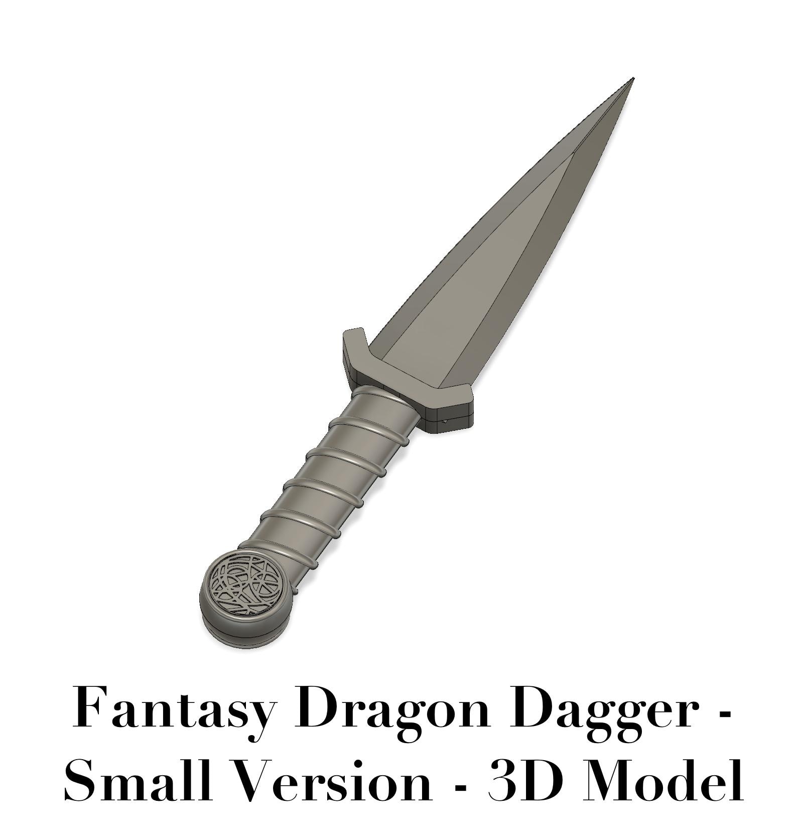 Fantasy Dragon Dagger small Version 3D Model - Etsy