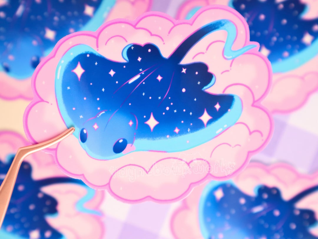 Dreamy Celestial Stingray Sticker, Aquatic Sticker, Ocean Sticker ...