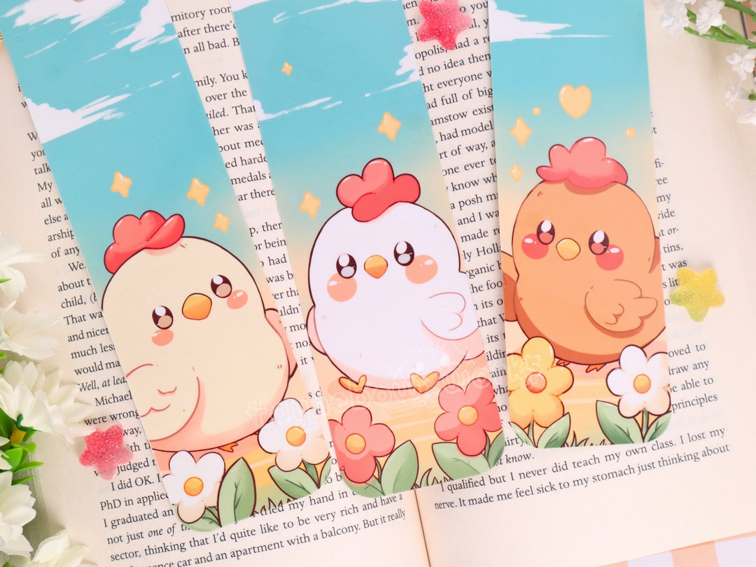Adorable Chicken Bookmarks, Book Lover Gift, Bookish, Cute Bookmark ...