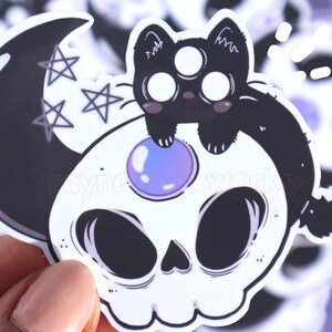 Dark Magic Cat Sticker, Gothic Sticker, Spooky Cute, Cute Sticker ...