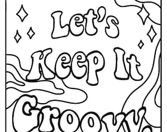 Groovy Coloring Page | Etsy Canada
