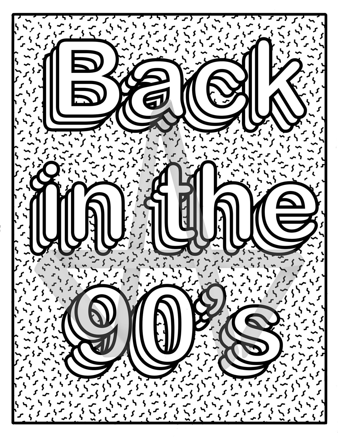 Back in the 90’s Adult Digital Coloring Page - Etsy