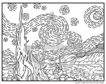 Vincent Van Gogh's the Starry Night. Digital JPG File. - Etsy