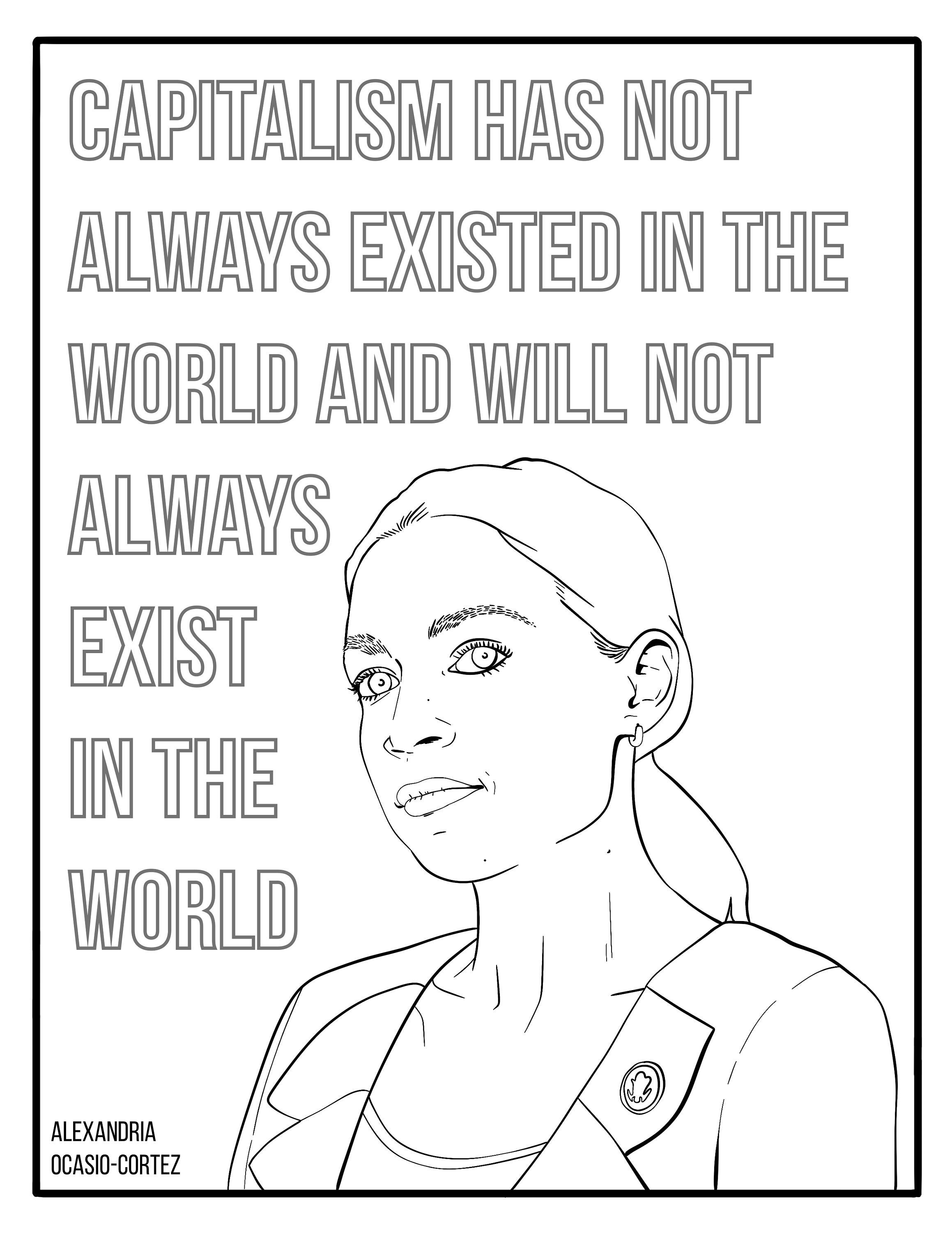 AOC on Capitalism Adult Digital Coloring Page - Etsy