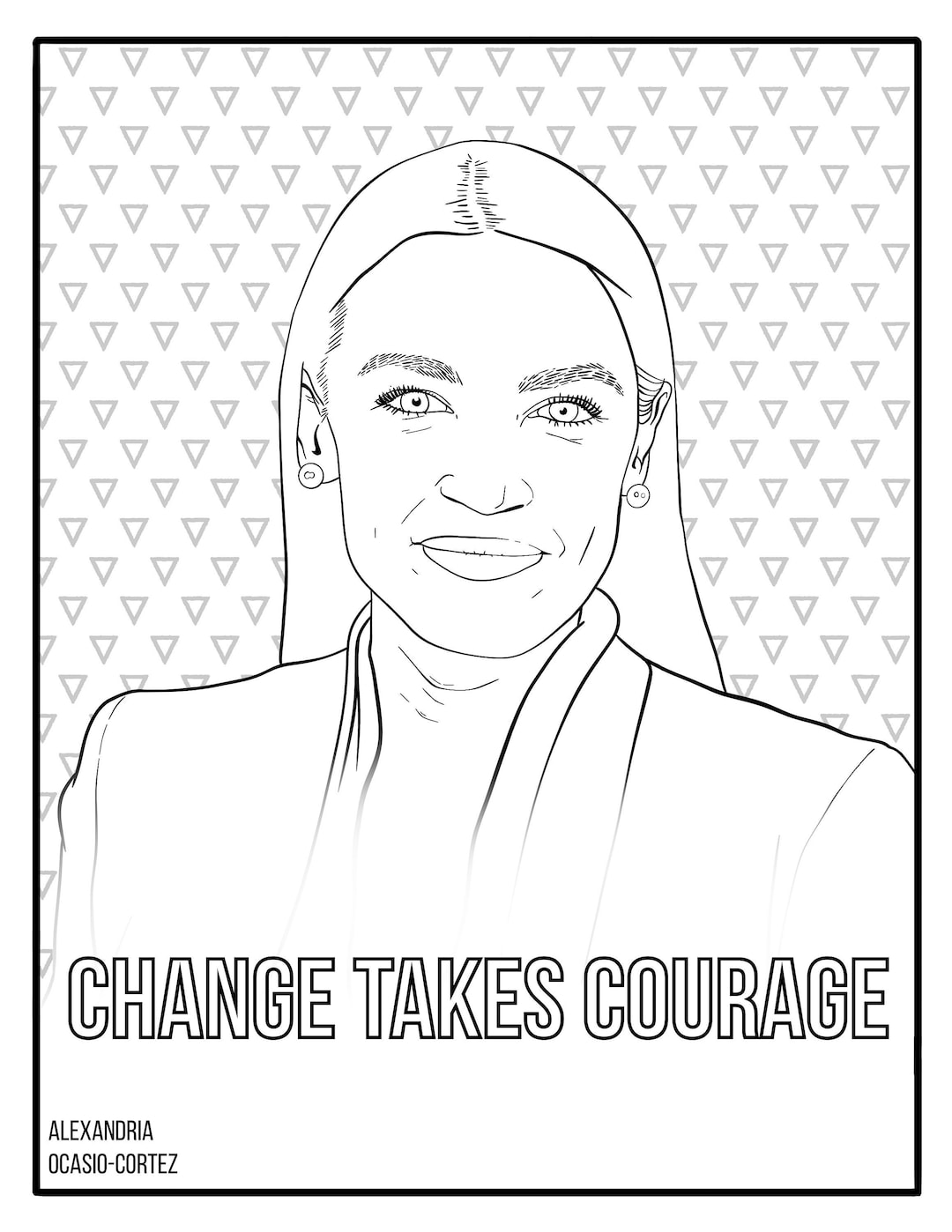 Change Takes Courage, AOC, Adult Digital Coloring Page - Etsy