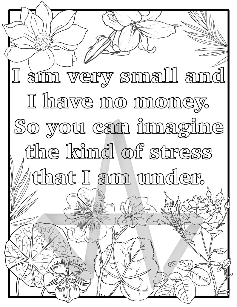 John Mulaney Adult Digital Coloring Page “I Am Very Small” - Etsy