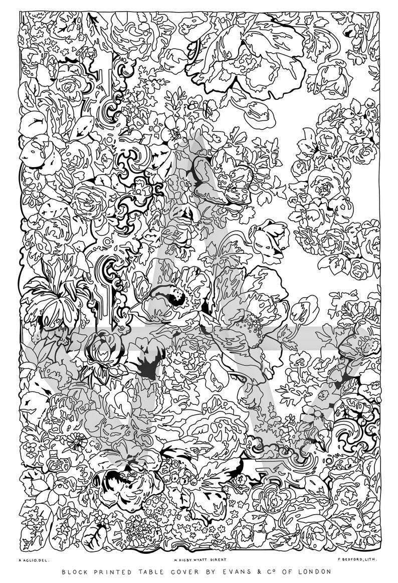 Floral Extremely Intense Adult Digital Coloring Page - Etsy