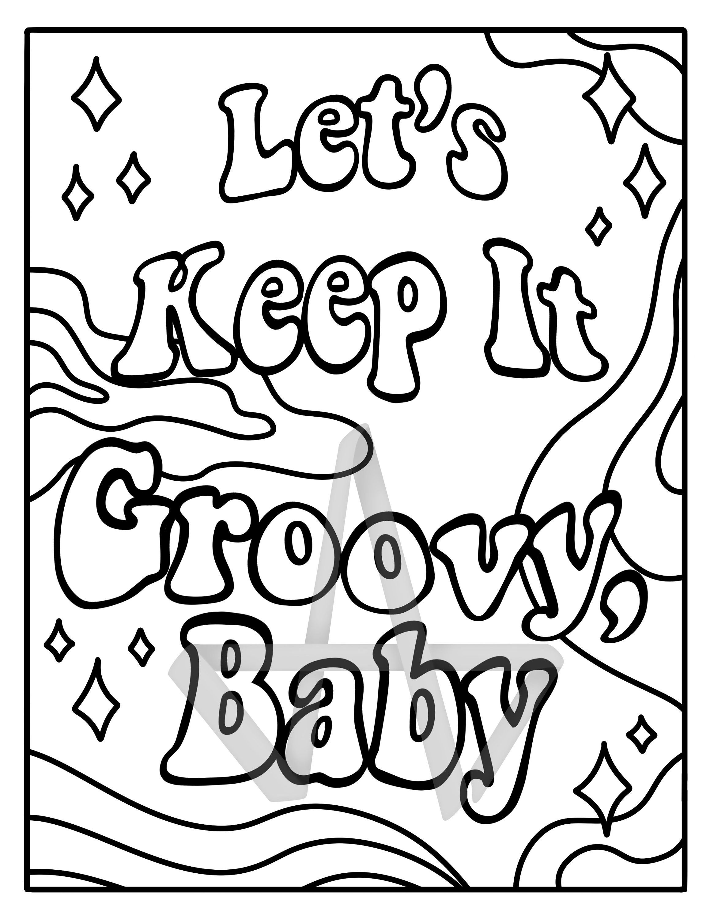 Groovy Baby Adult Digital Coloring Page - Etsy