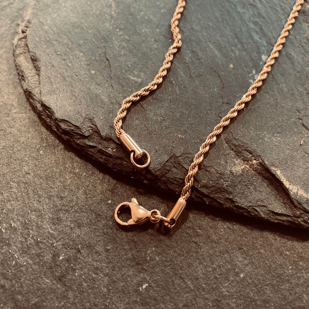 2mm Rose Gold Rope Chain Rose Gold Chain Stainless Steel - Etsy UK