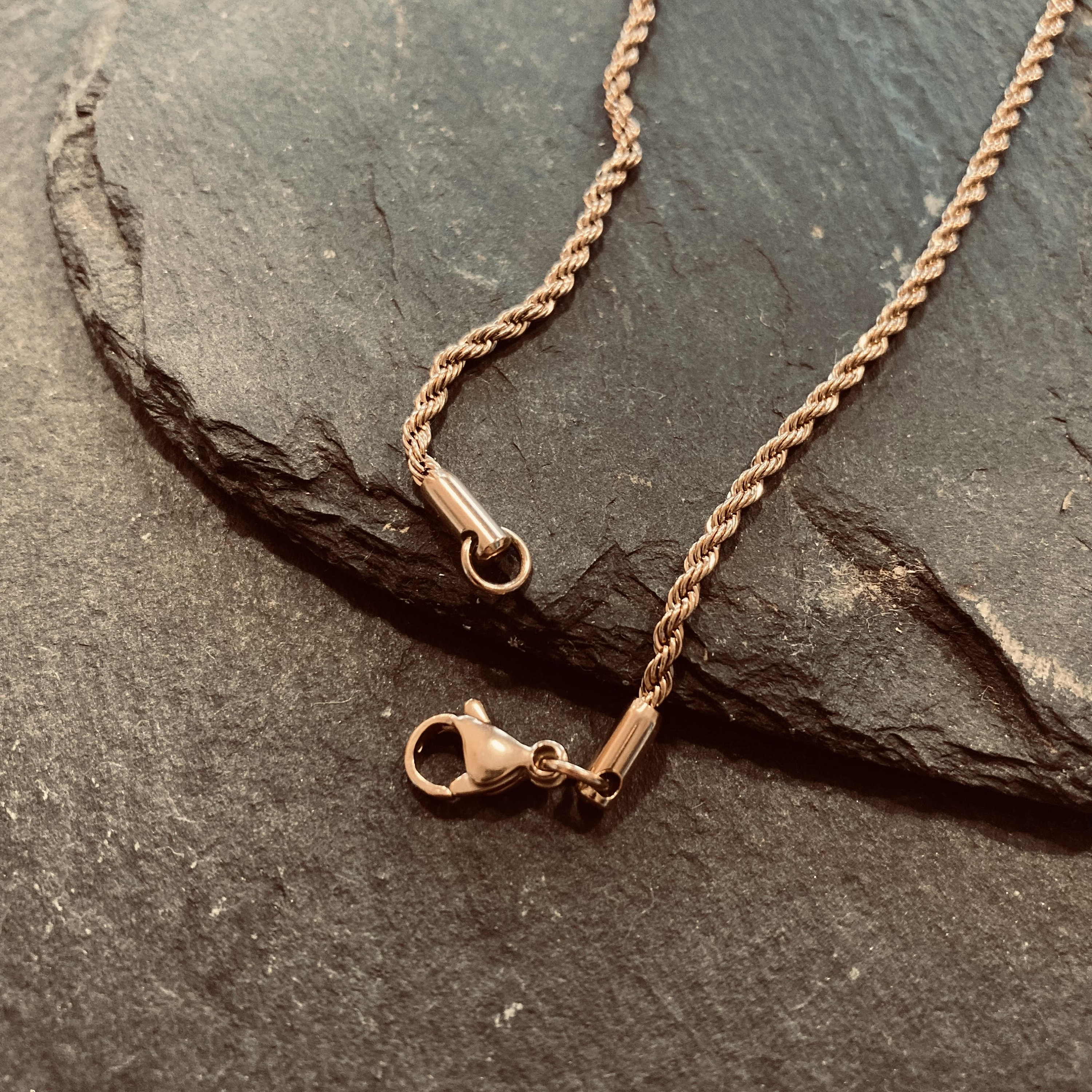 2mm Rose Gold Rope Chain Rose Gold Chain Stainless Steel - Etsy