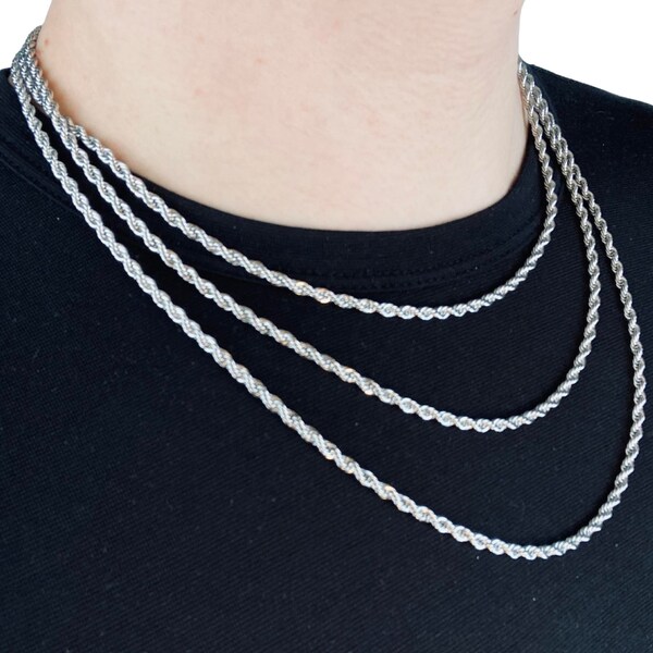 Silver Rope Chain - Etsy