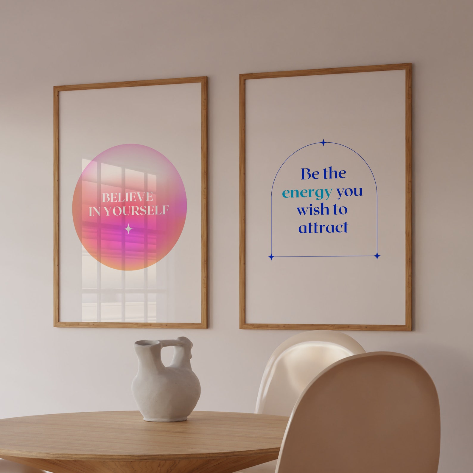 Set of 2 Positive Affirmation Posters, Home Gym Wall Art, Spiritual ...