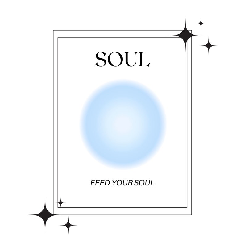 Set of 3 Blue Mind Body Soul Blue Soft Gradient Wall Prints - Etsy