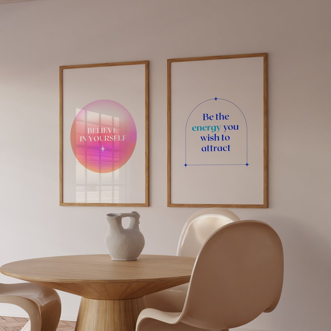 Set of 2 Positive Affirmation Posters, Home Gym Wall Art, Spiritual ...