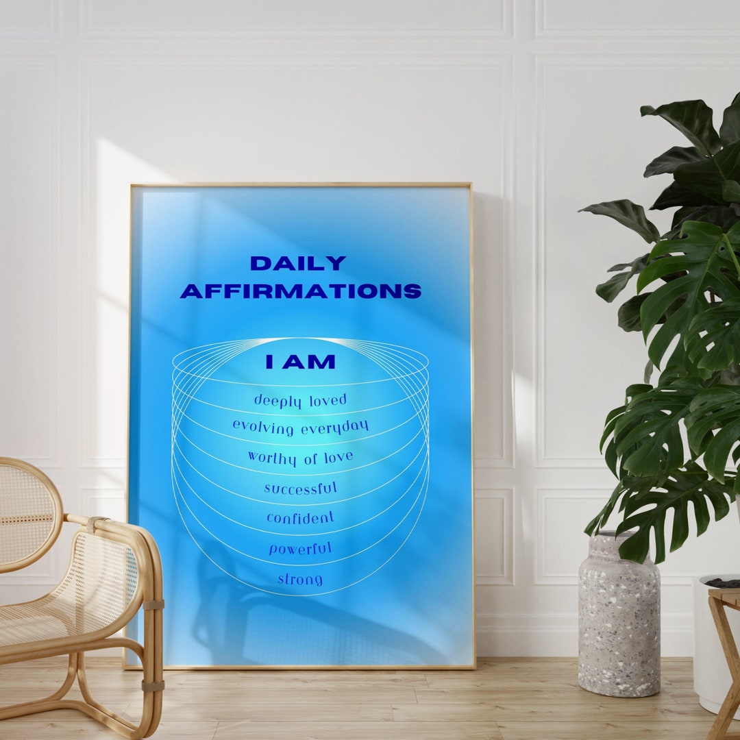 Daily Affirmations Aura Poster, Mental Health Poster, CBT Therapy ...