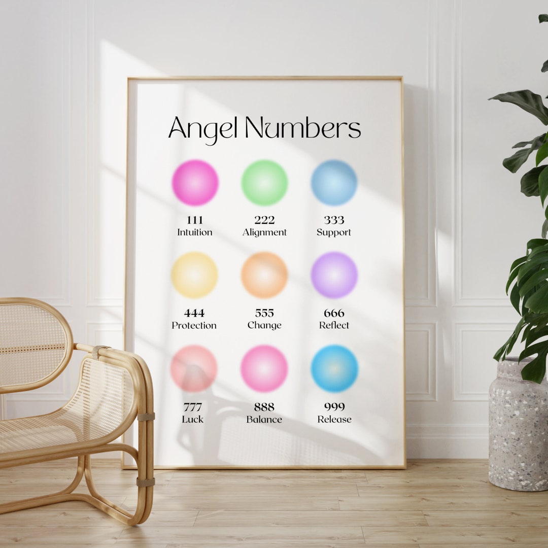 Angel Numbers Series Aura Print, Intuition Wall Art, College Poster ...