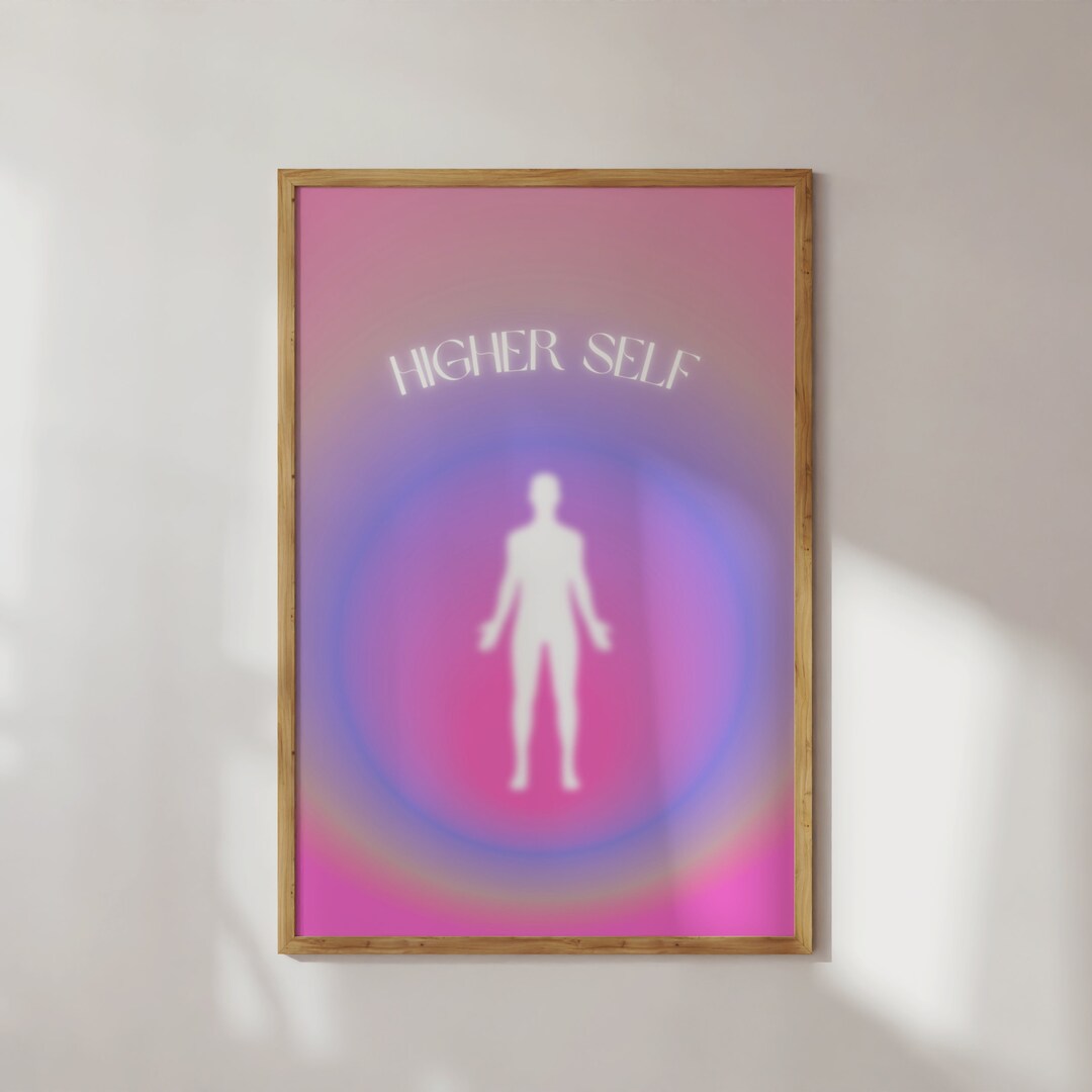 Higher Self Aura Poster, Retro Gradient Poster, Affirmation Poster ...