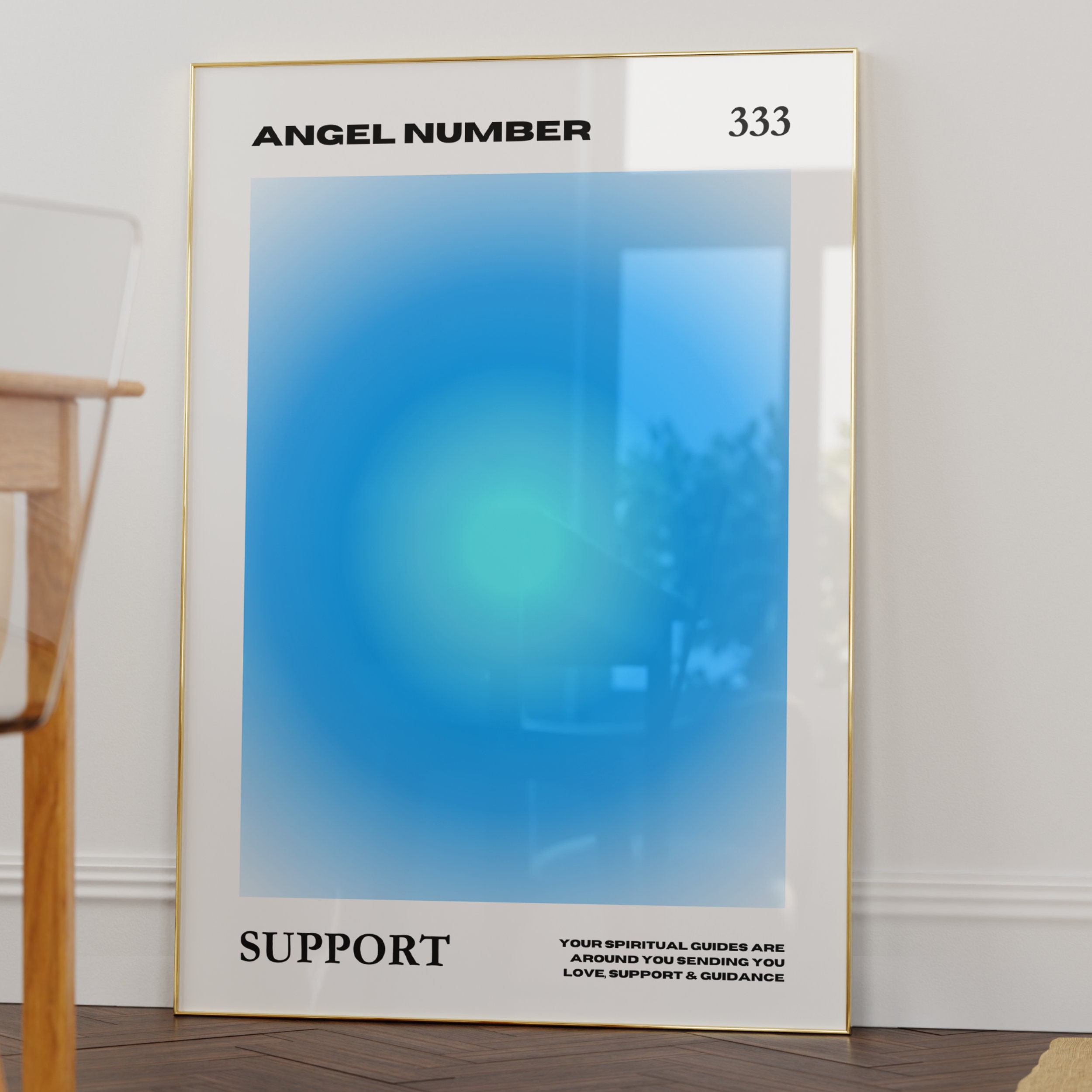 333 Aura Angel Numbers Wall Print, Gradient Aura Energy, You Have the ...