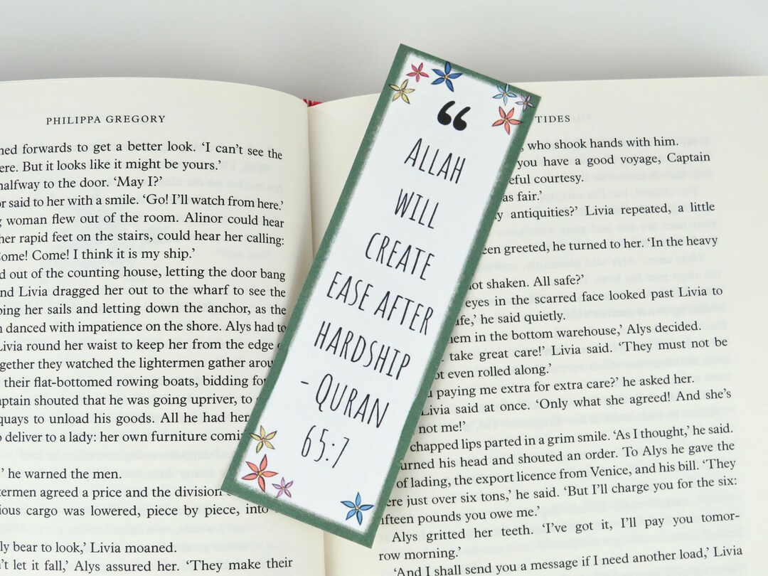 Islamic Quote Bookmark, Religious Gift Quran Quote Keepsake, Islam ...