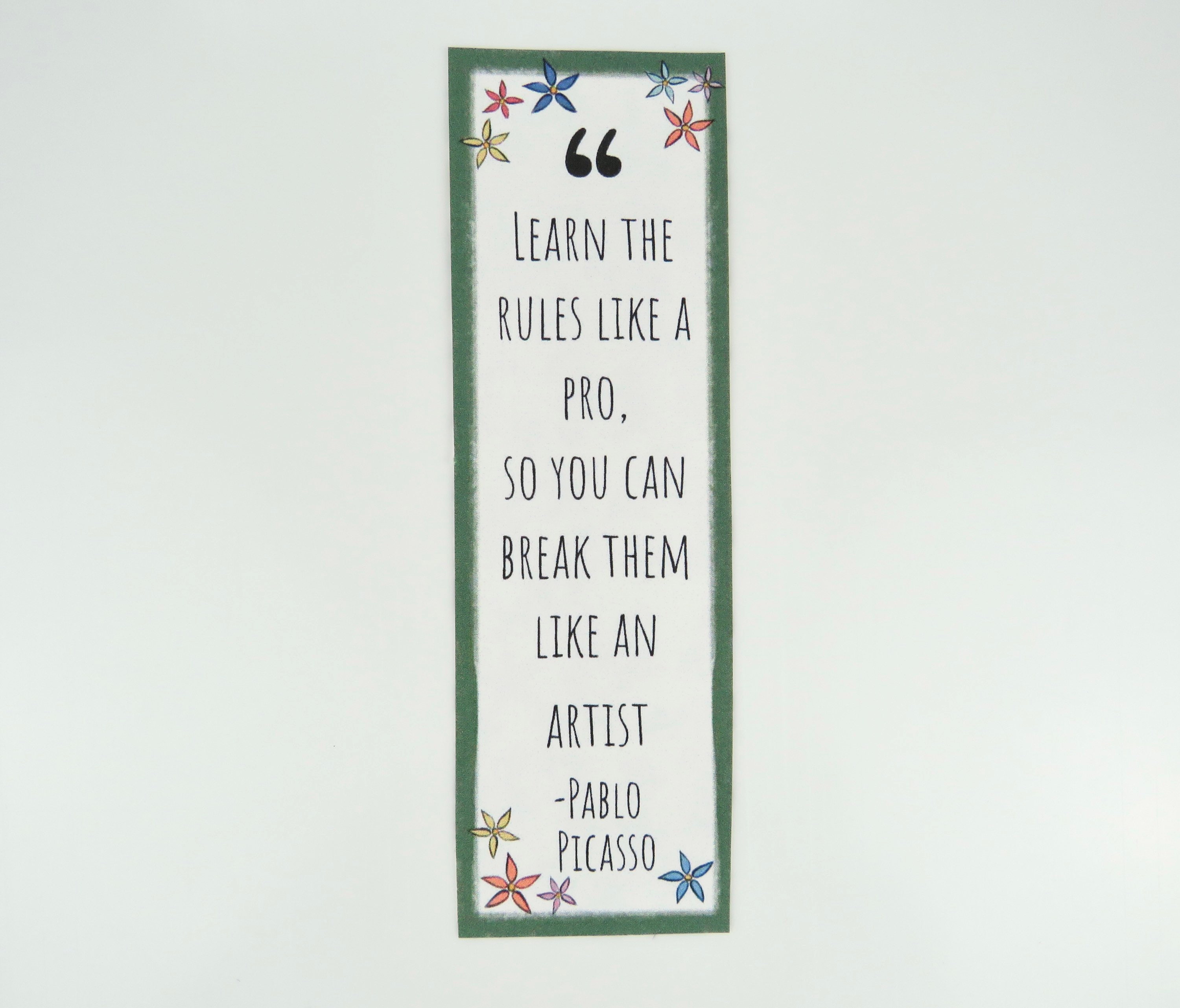 Artist Quote Bookmark Pablo Picasso Gift for Artist Art - Etsy UK