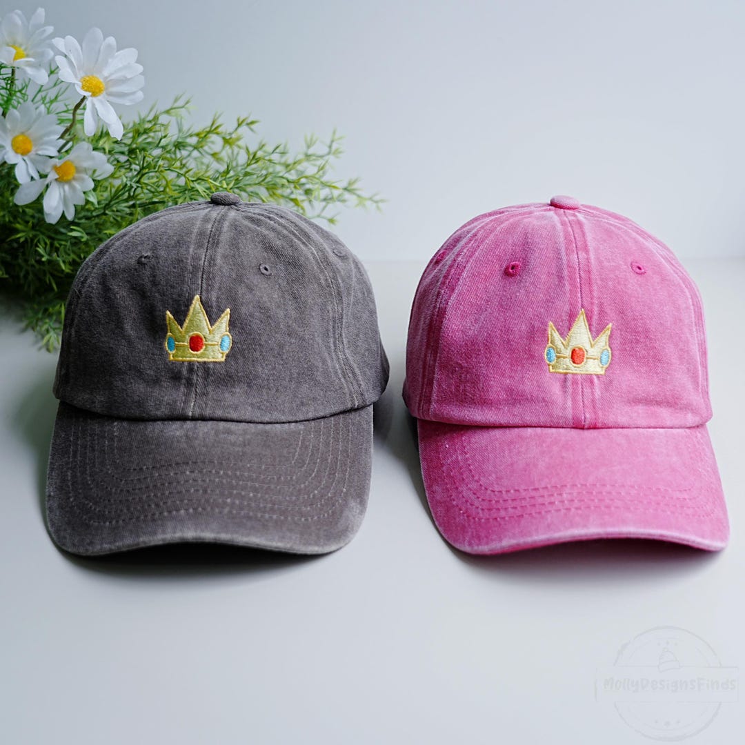 Crown Embroidered Hat,princess Peach Crown Baseball Hat,vintage ...