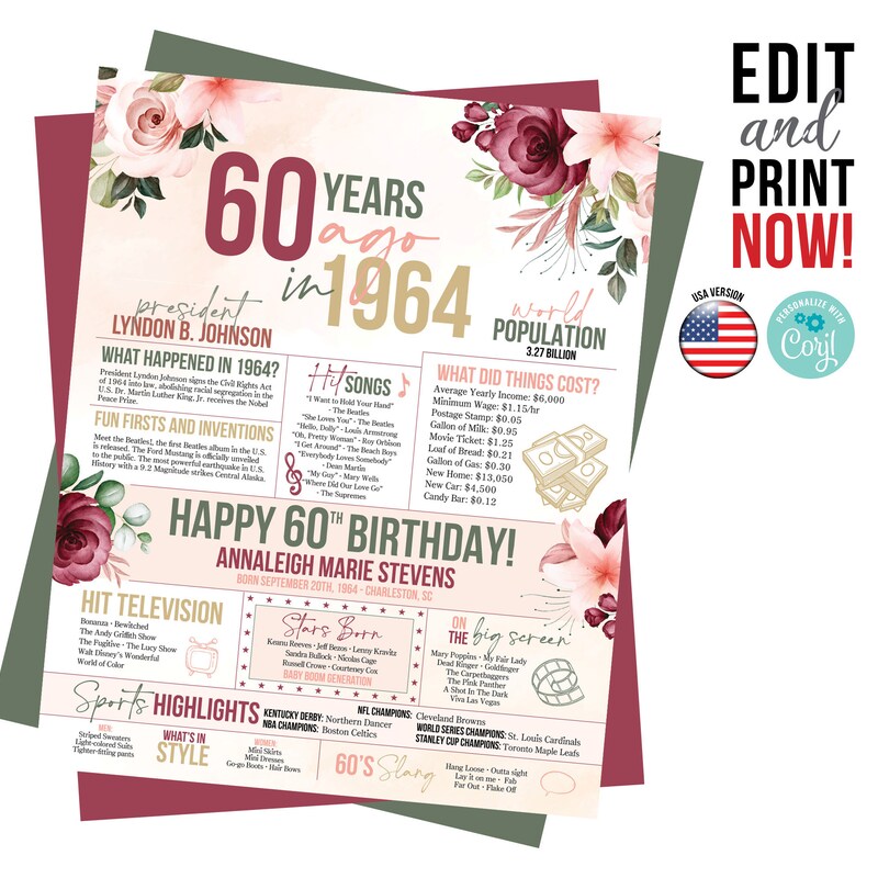 60 Years Ago - Etsy