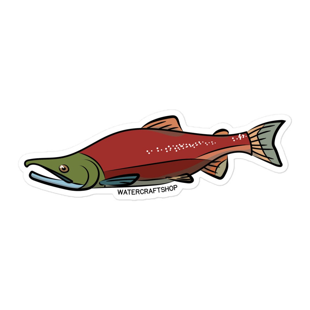 Sockeye Salmon Sticker - Etsy