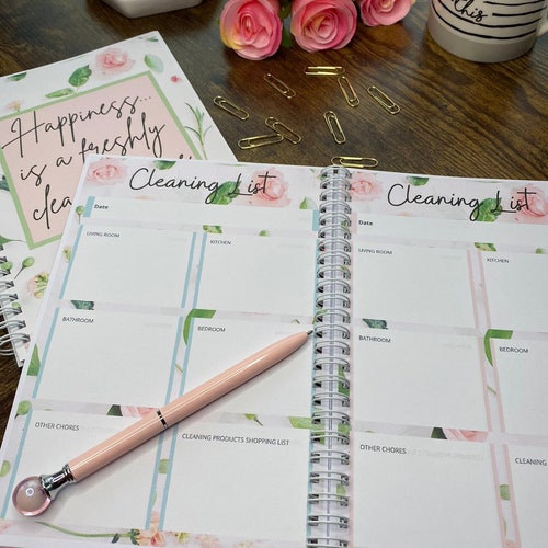 The Cleaning Journal Daily Planner Cleaning Schedule Book - Etsy UK