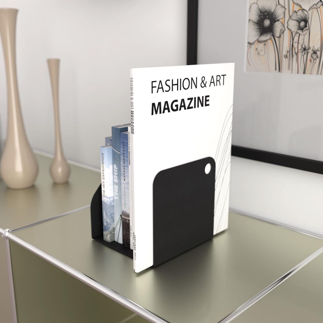 Minimalist Black Metal Magazine Book Holder: Modern Record Stand - Etsy