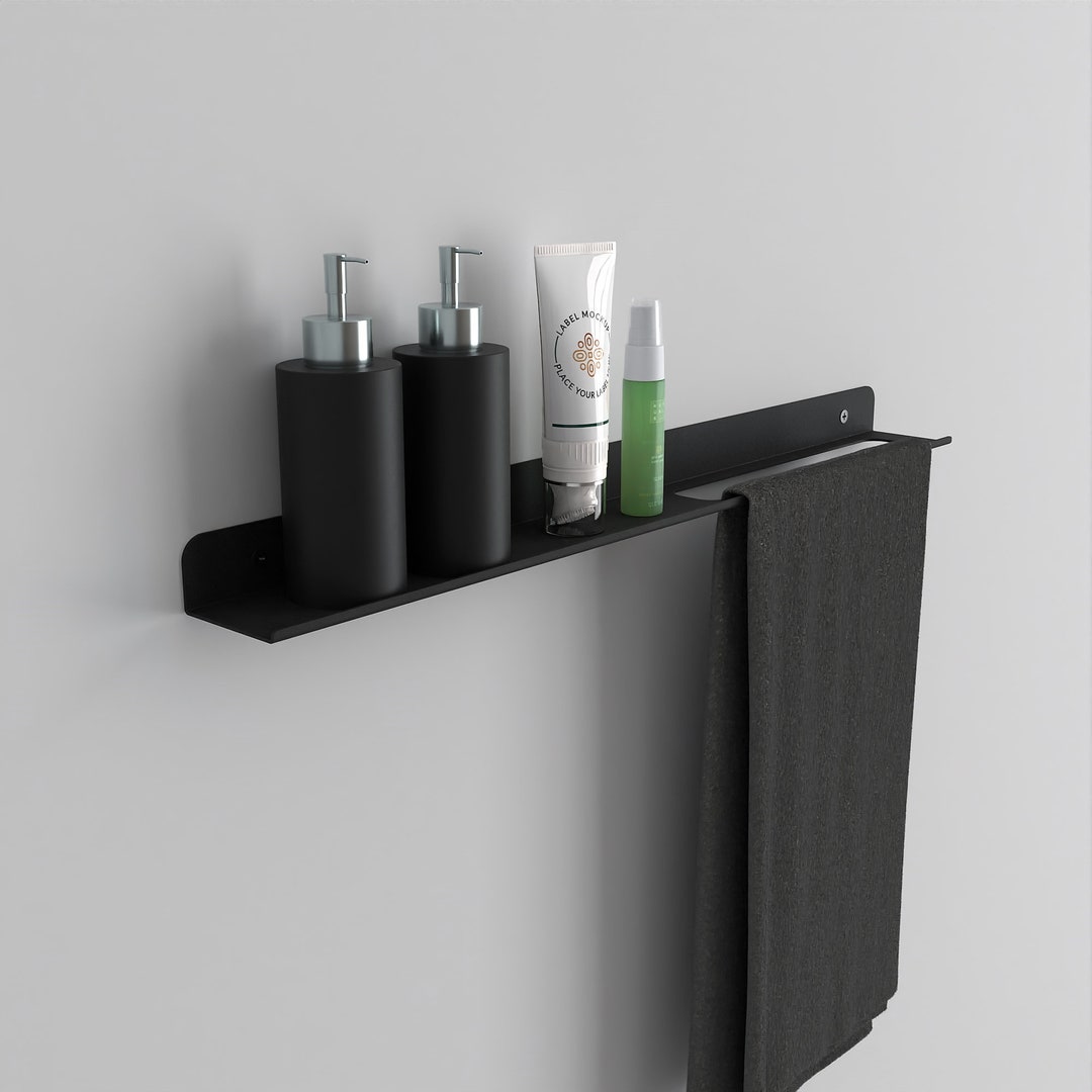 Modern Towel Rack With Shelf, Bathroom Shelf, Bathroom Organizer, Hand ...