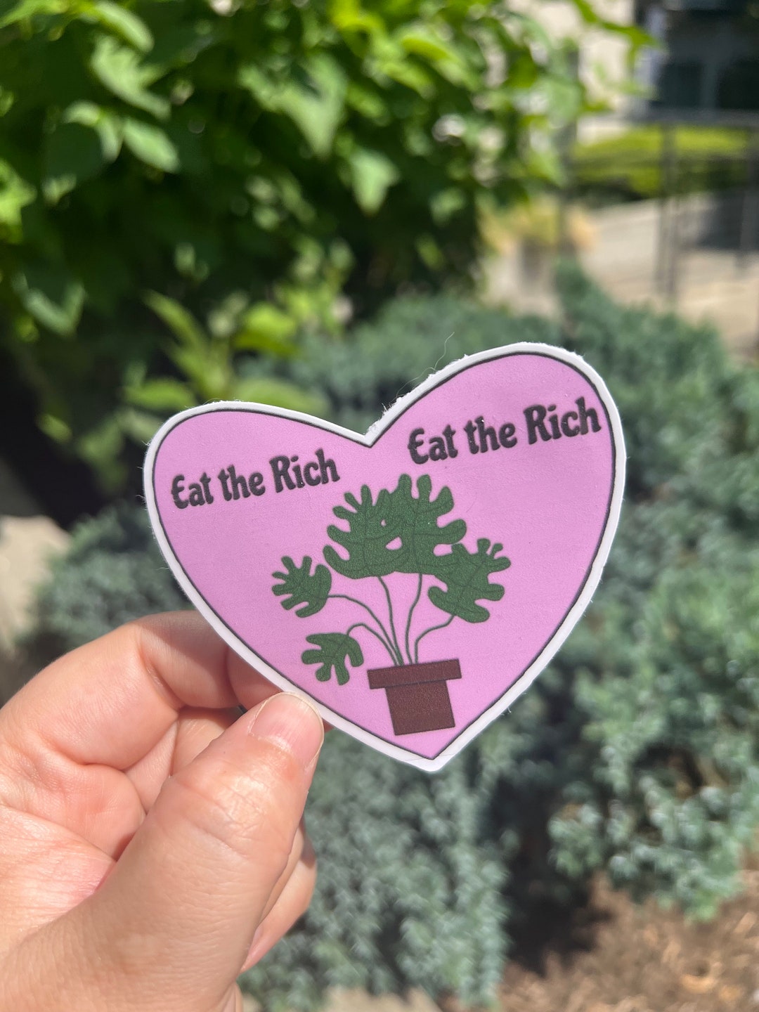 Eat the Rich Sticker, Political Sticker, Plant Sticker, Heart Sticker ...