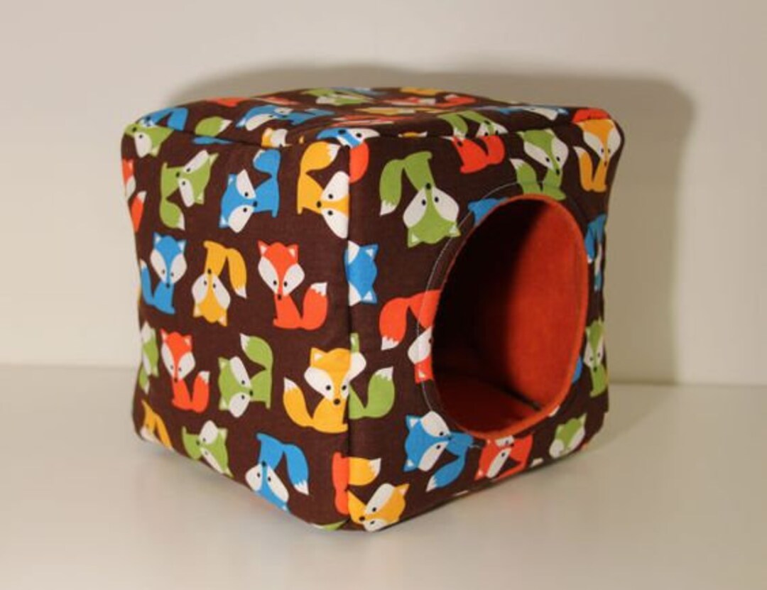 Guinea Pig Hideout, Cavy Cuddle Box, Reinforced Foxes Rat Cube, Orange ...