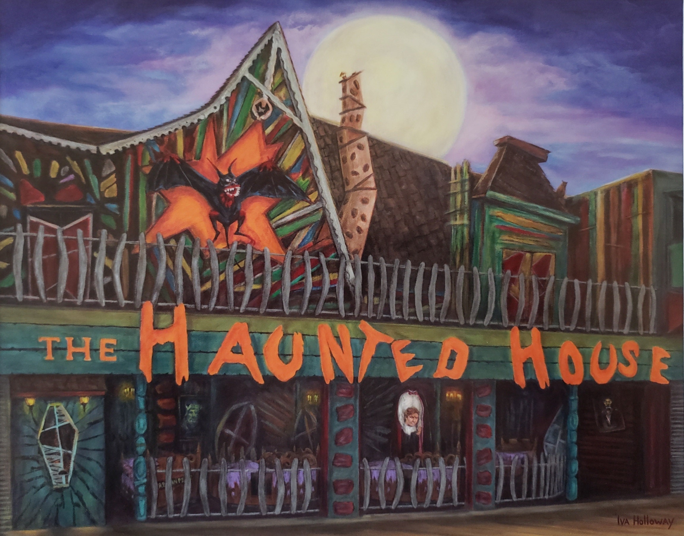 Haunted House at Night Limited Edition Print - Etsy