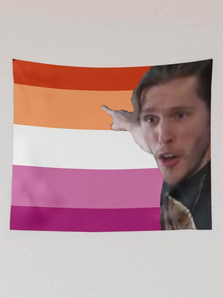 Jerma Pointing at the Lesbian Flag Wall Tapestry, Jerma Mandala ...