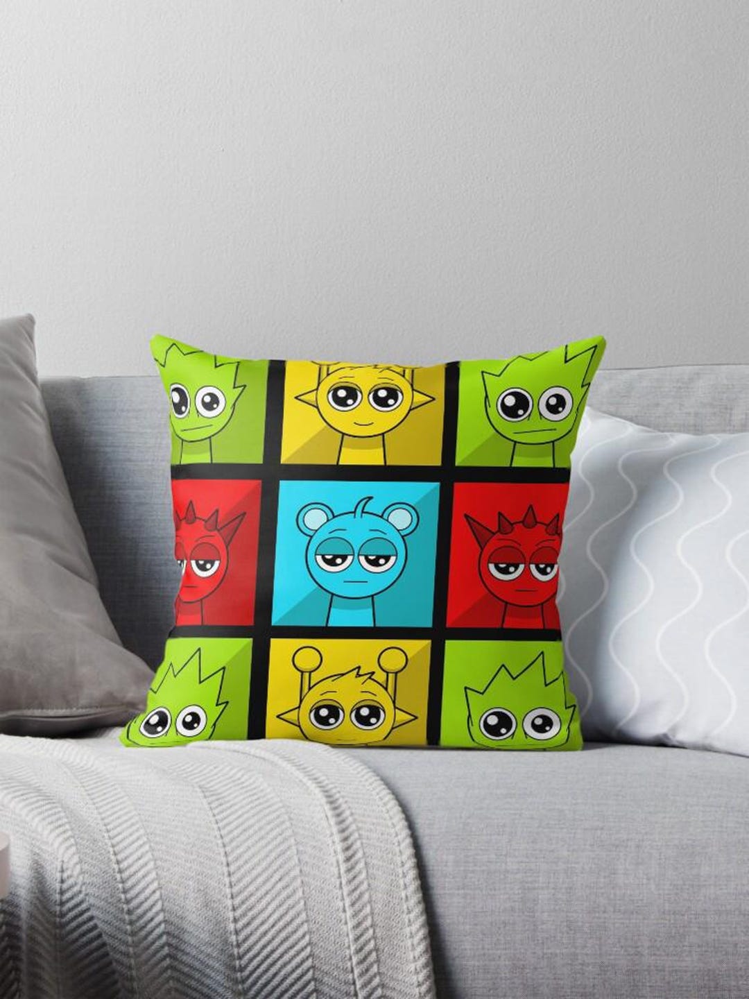 Sprunki Characters Pillow Case Two Side, Sprunki, Game, Gaming, Sprunki ...