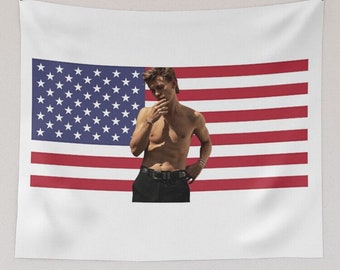 Austin Butler Pink Wall Tapestry American Flag - Etsy