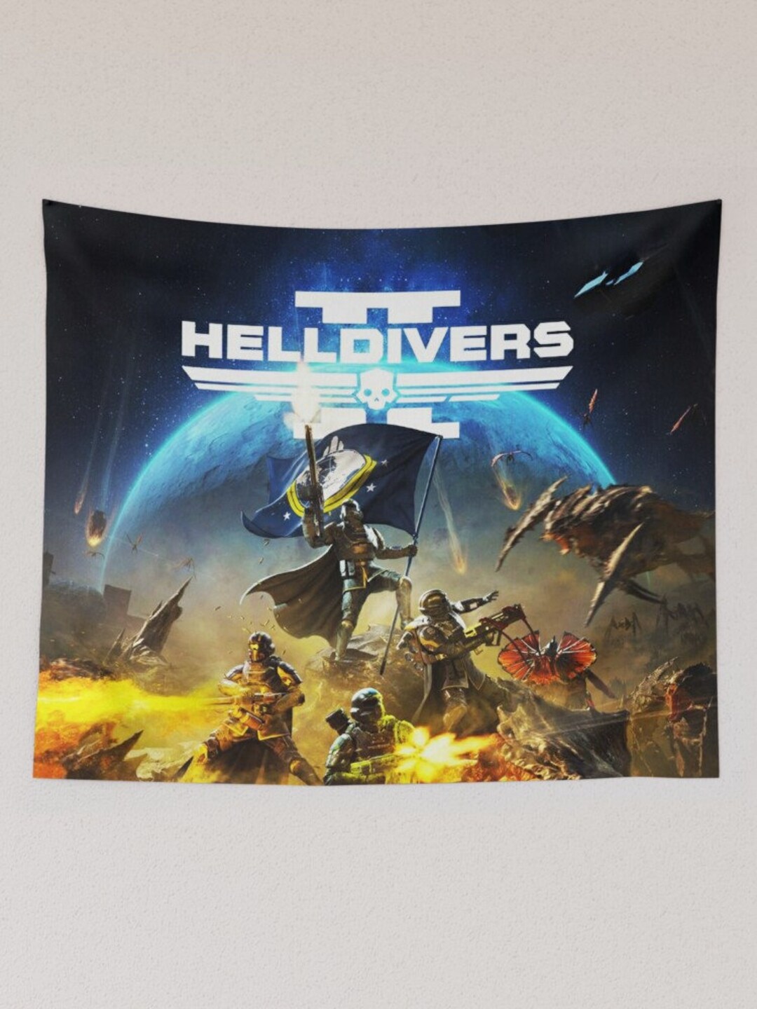 Helldivers 2 Video Game, Helldivers BOOOOOM Tapestry, Helldivers 2 Mandala Tapestry Wall Hanging ...