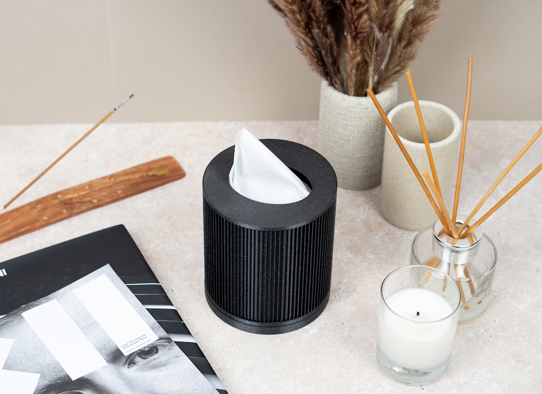 Slat Texture Tissue Box: Modern Cylindrical Design, PLA Material - Etsy