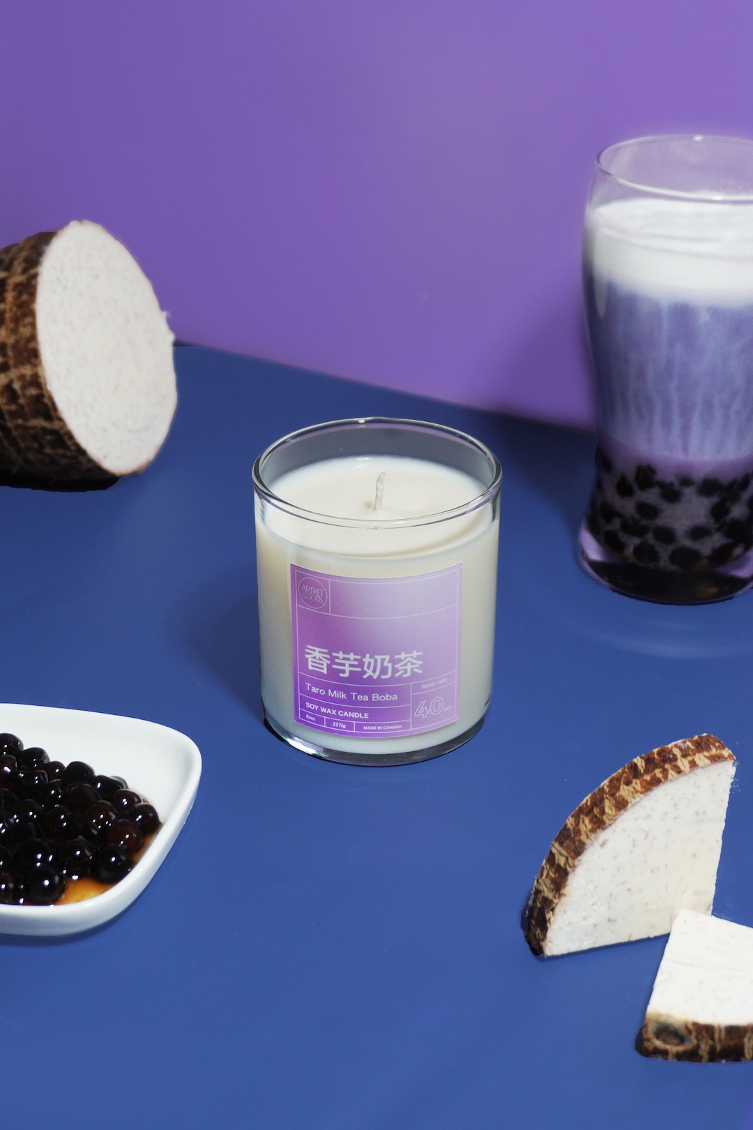 Taro Milk Tea Boba | Taro Milk Scented | Asian Inspired Scented Candle ...