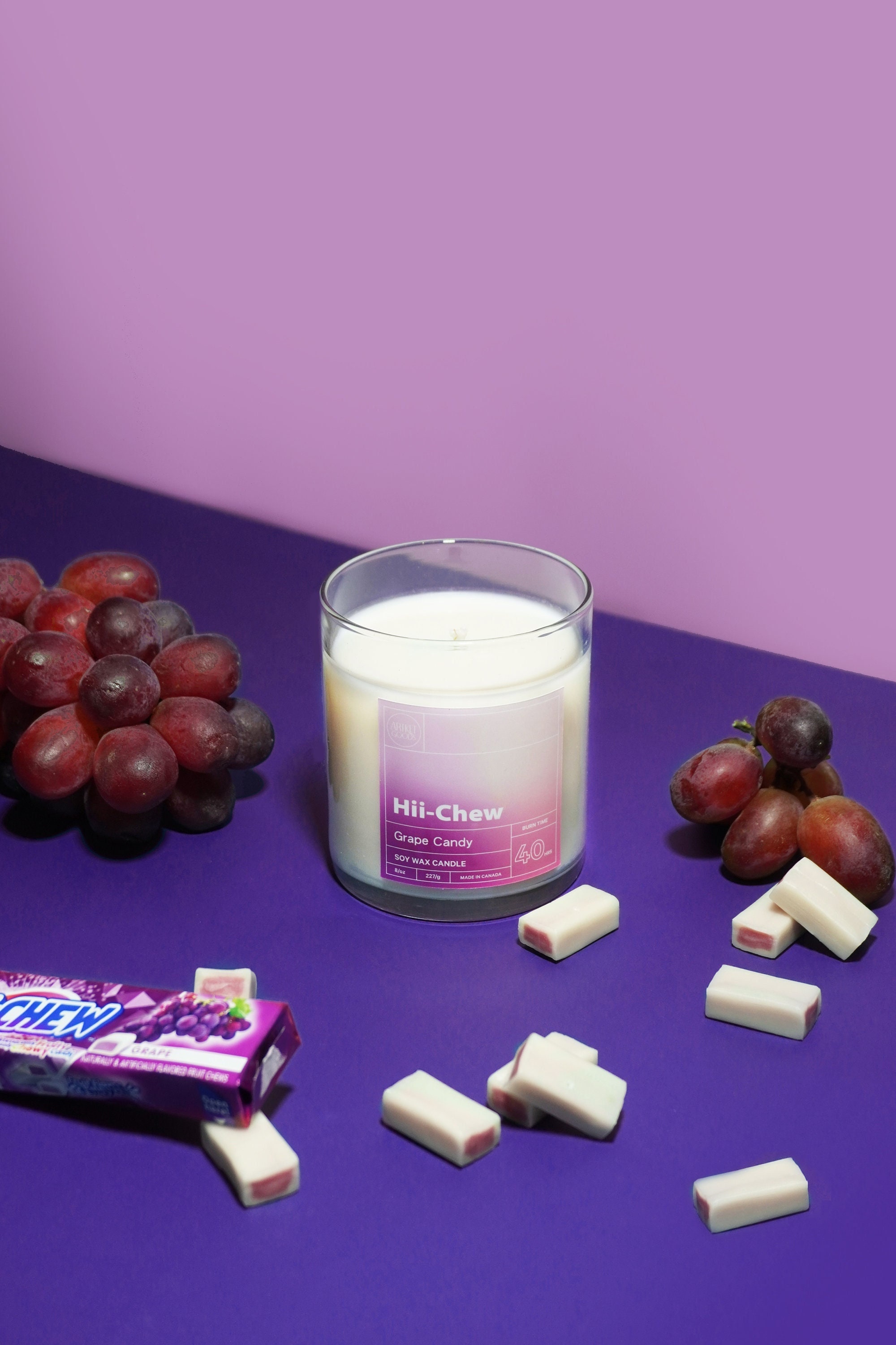 Hii-chew Grape Candy Candle Asian Inspired Scented Candle Japanese ...