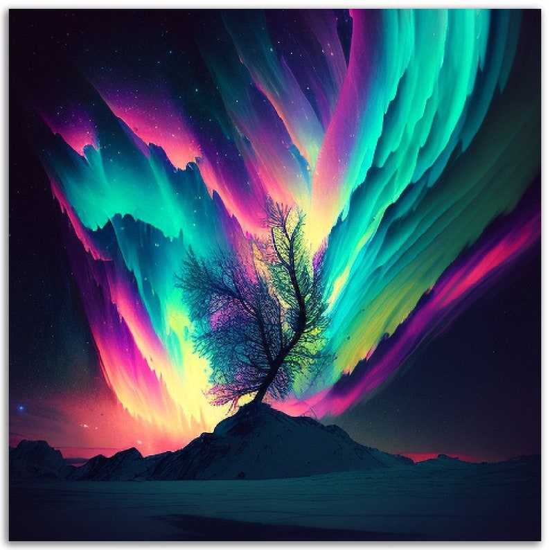 Celestial Aurora Borealis Poster: Magical Northern Lights Art - Etsy