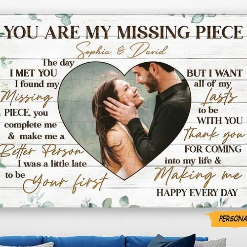 You Are My Missing Piece Personalized Custom Couple Photo - Etsy