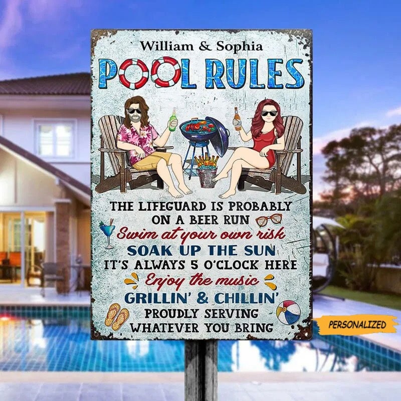 Pool Signs Personalized - Etsy