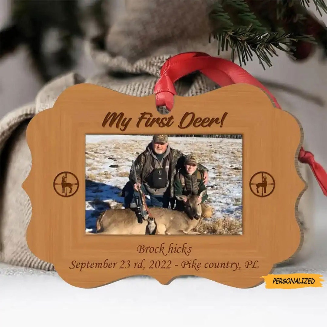 Personalized Custom Deer Hunting Christmas Ornament, Upload Photo, Gift ...