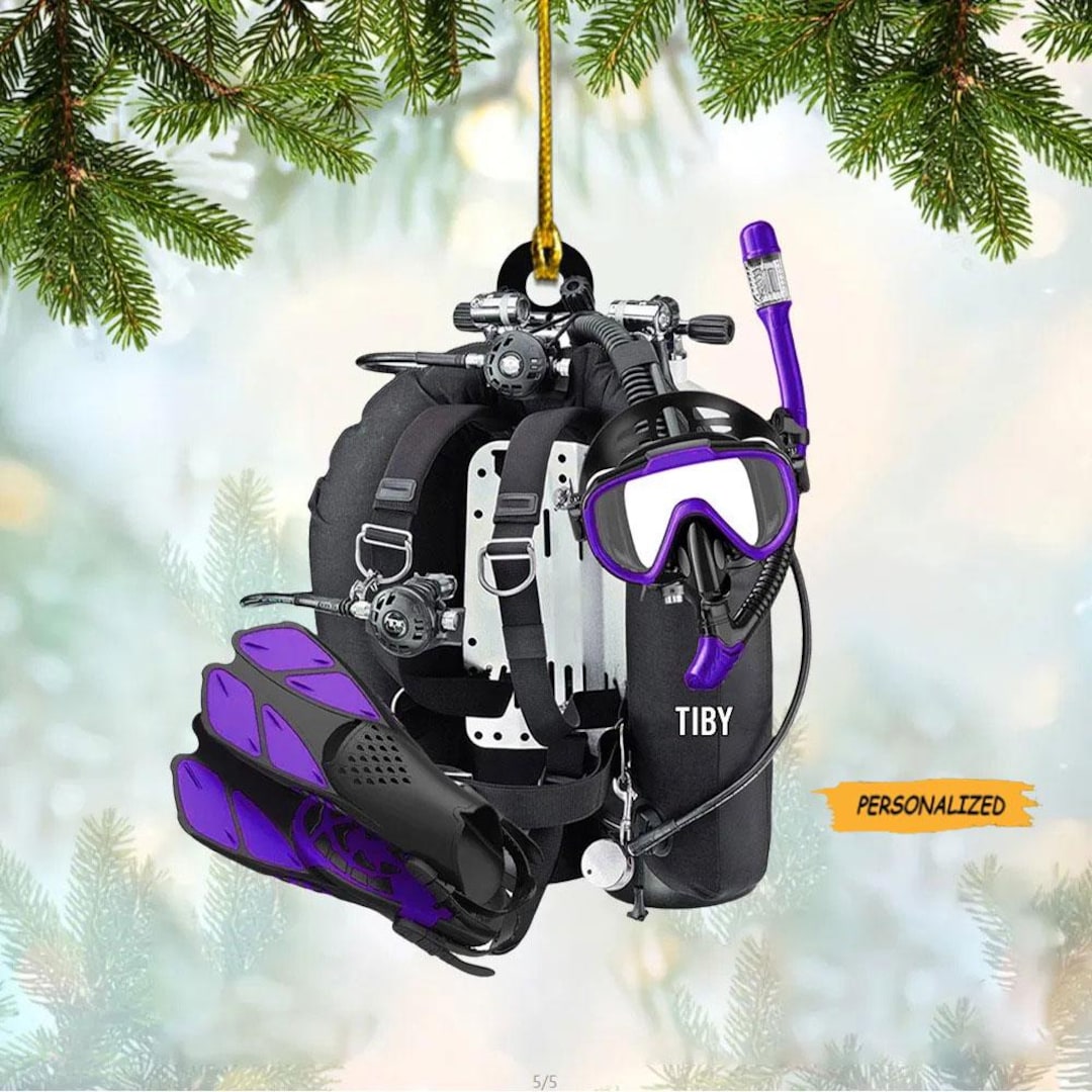 Personalized Scuba Diving Ornament, Gift for Scuba Diver, Ornament for ...