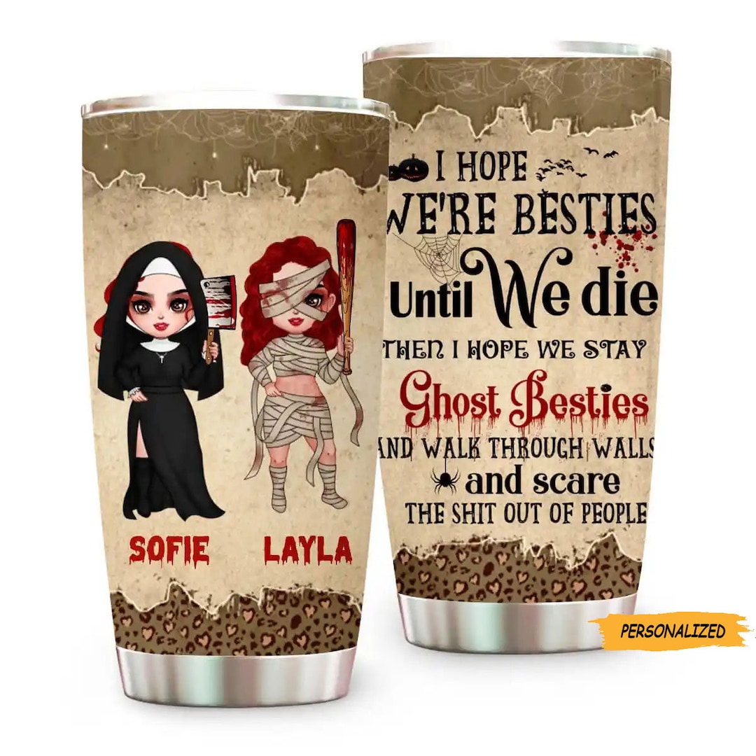 Personalized Custom Ghost Besties Tumbler, Halloween Gift for Friends ...