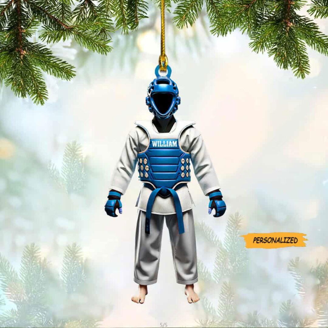 Personalized Taekwondo Ornament, Gift for Taekwondo Lovers, Taekwondo ...