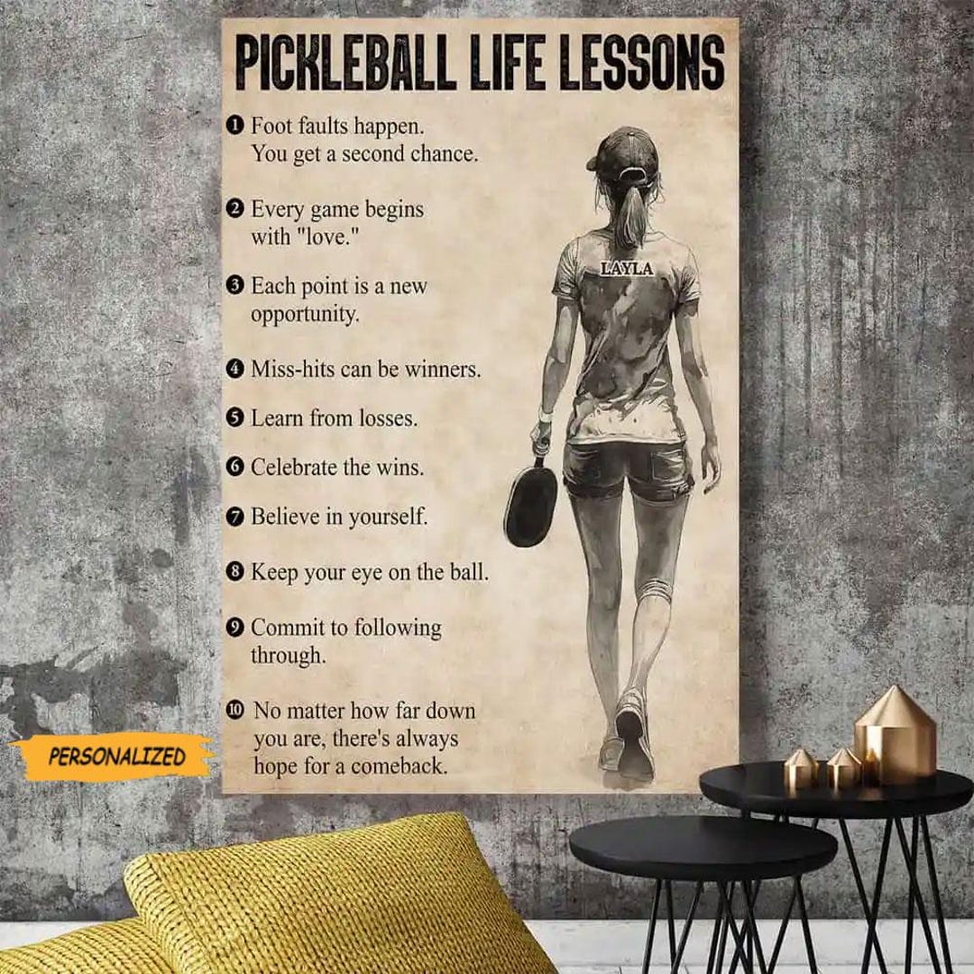 Personalized Pickleball Girl Canvas Poster, Gift for Pickleball Lovers ...