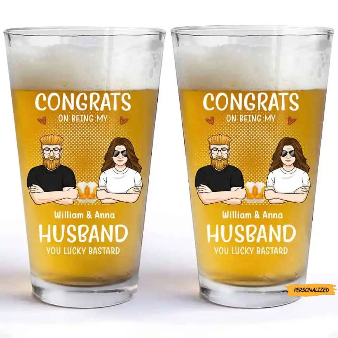 Drinking Buddies for Life, Couple Personalized Custom Beer Glass, Gift ...